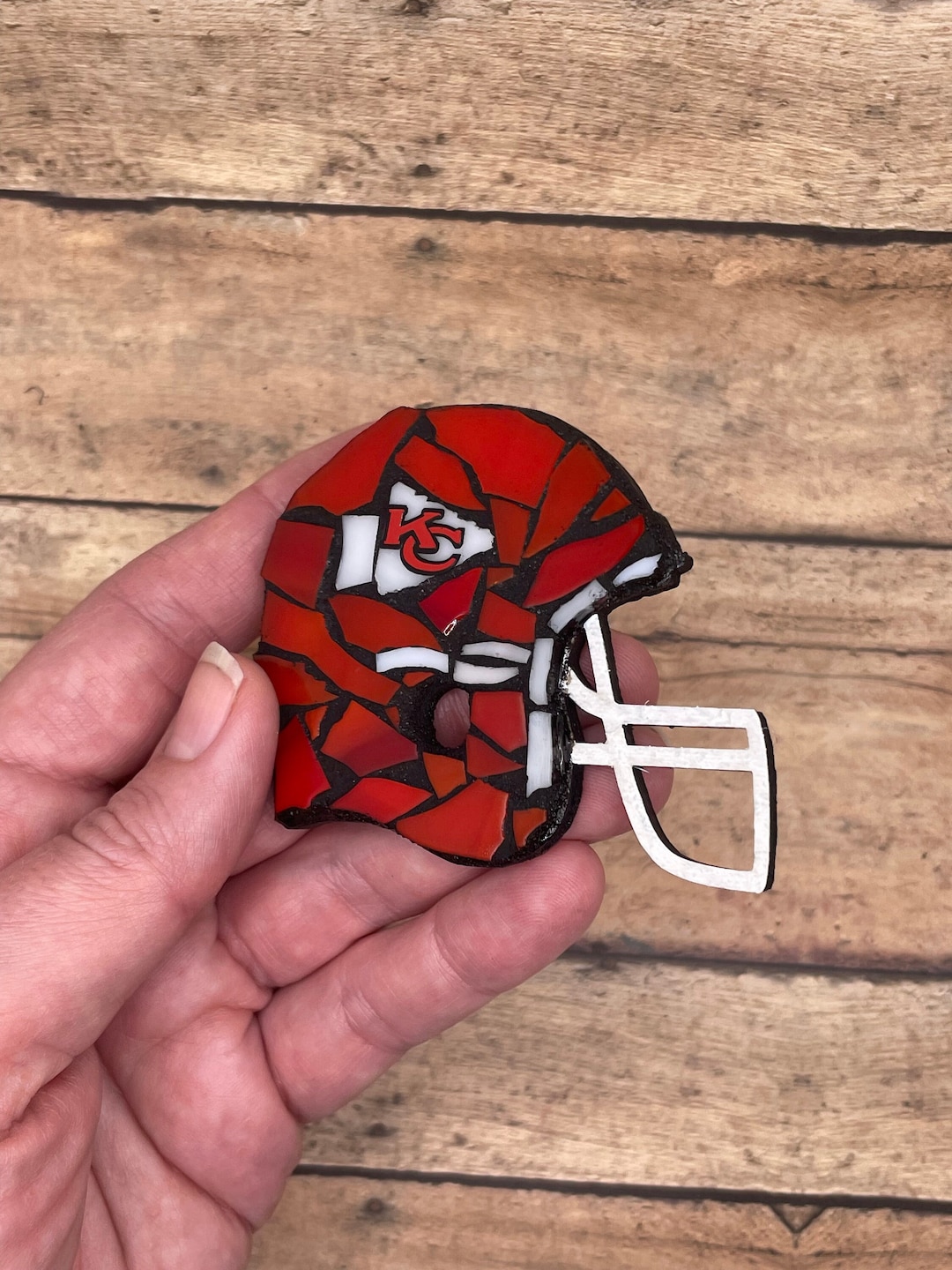 Kansas City Chiefs Football Team Helmet Stained Glass Mosaic ( Magnet ...