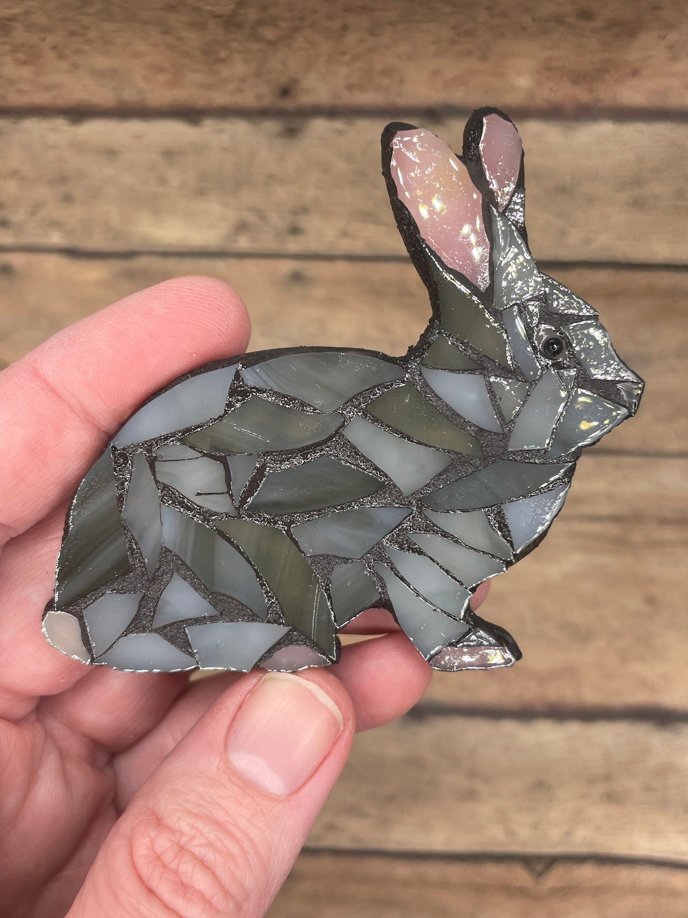 Bunny Rabbit Stained Glass Mosaic Magnet Ornament Wall | Etsy