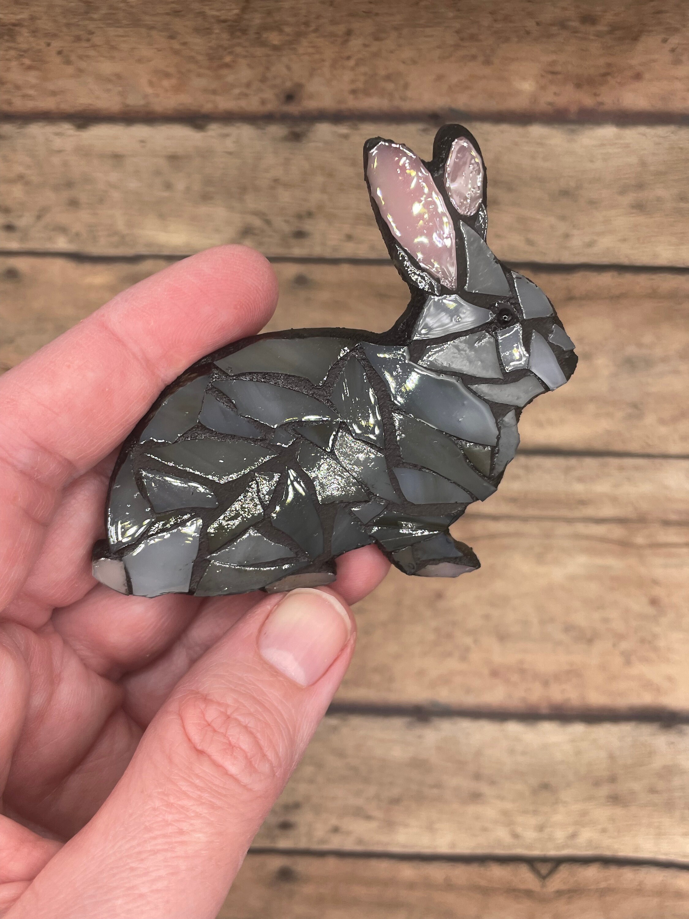 Bunny Rabbit Stained Glass Mosaic Magnet Ornament Wall | Etsy