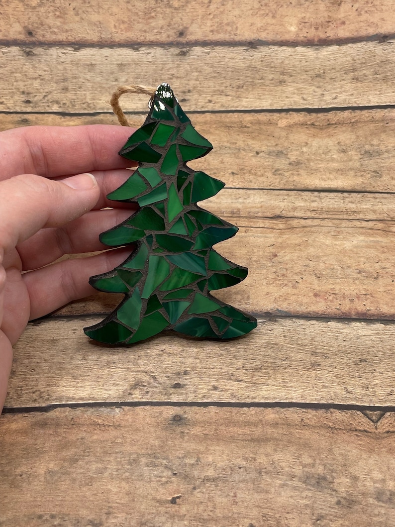 Evergreen Tree Stained Glass Mosaic ( Magnet or Ornament ) - Etsy