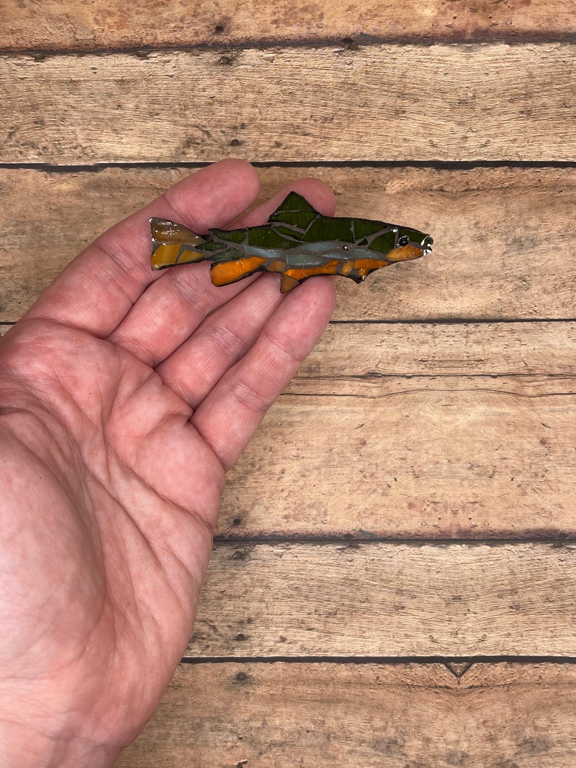 Fish Stained Glass Mosaic Magnet or Ornament - Etsy