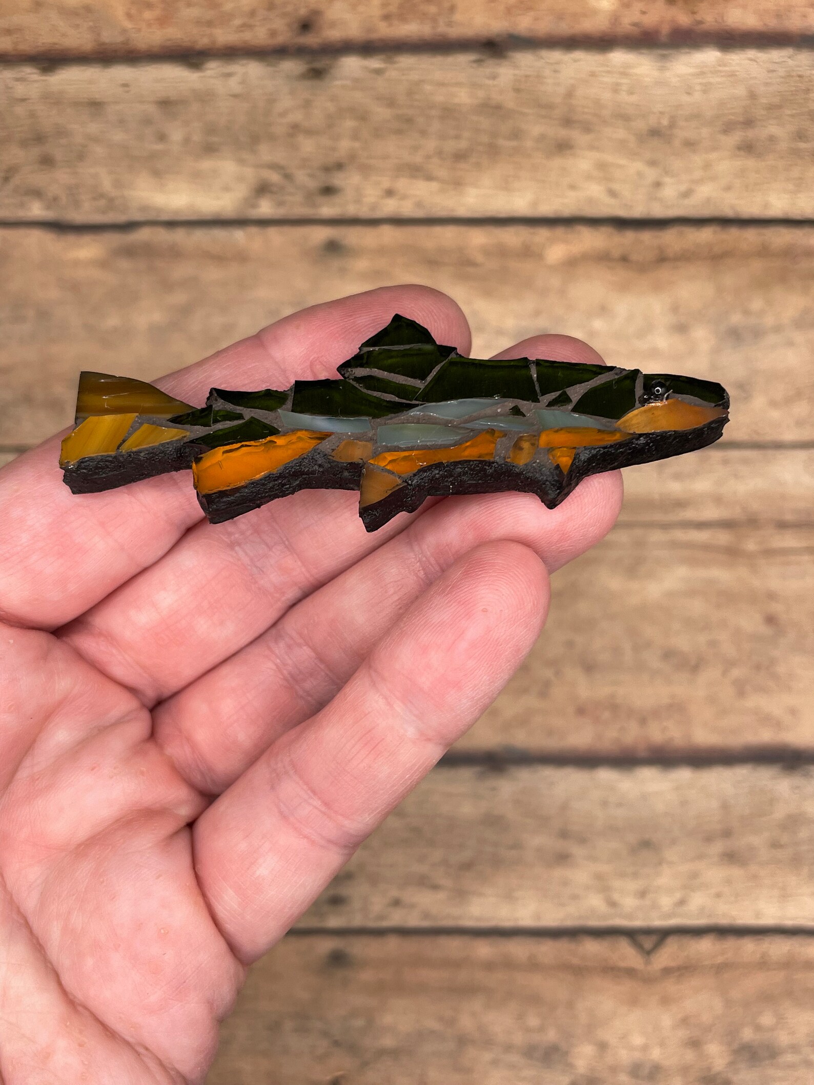 Fish Stained Glass Mosaic Magnet or Ornament - Etsy