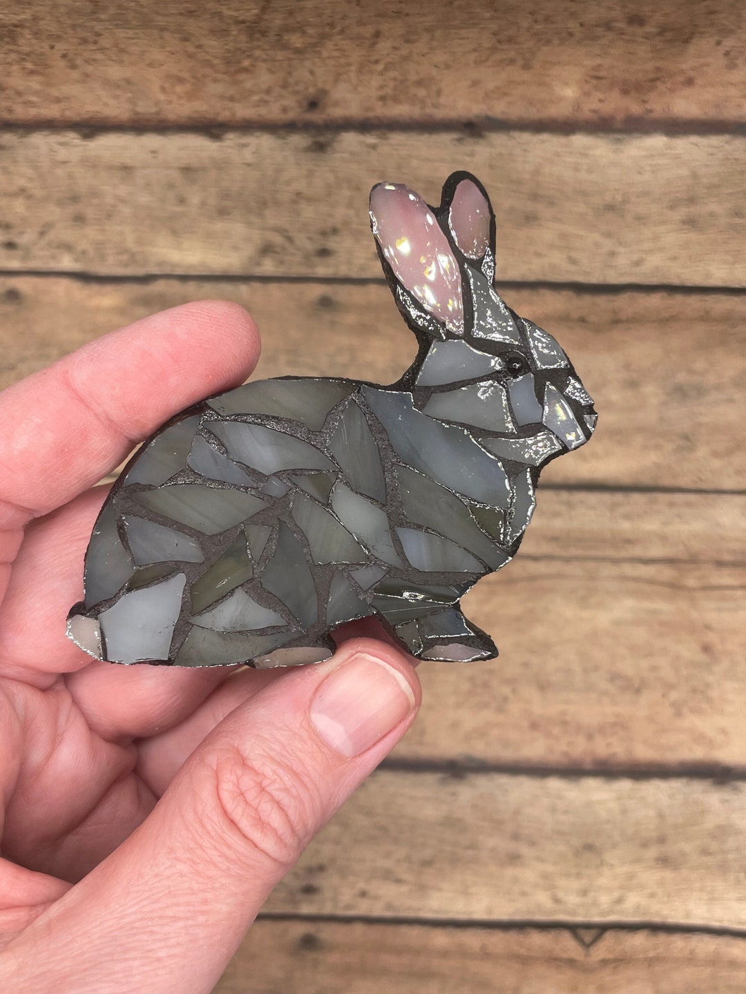 Bunny Rabbit Stained Glass Mosaic ( Magnet or Ornament ) - Etsy