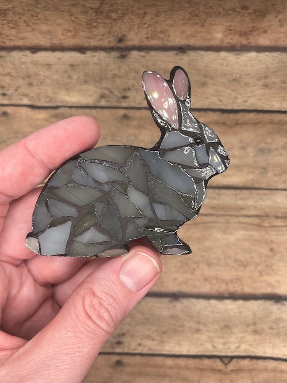 Bunny Rabbit Stained Glass Mosaic Magnet Ornament Wall | Etsy