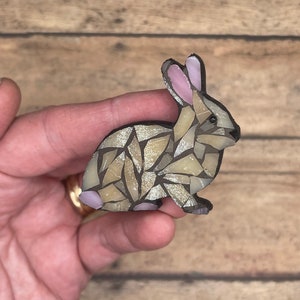Bunny Rabbit Stained Glass Mosaic ( Magnet or Ornament ) - Etsy