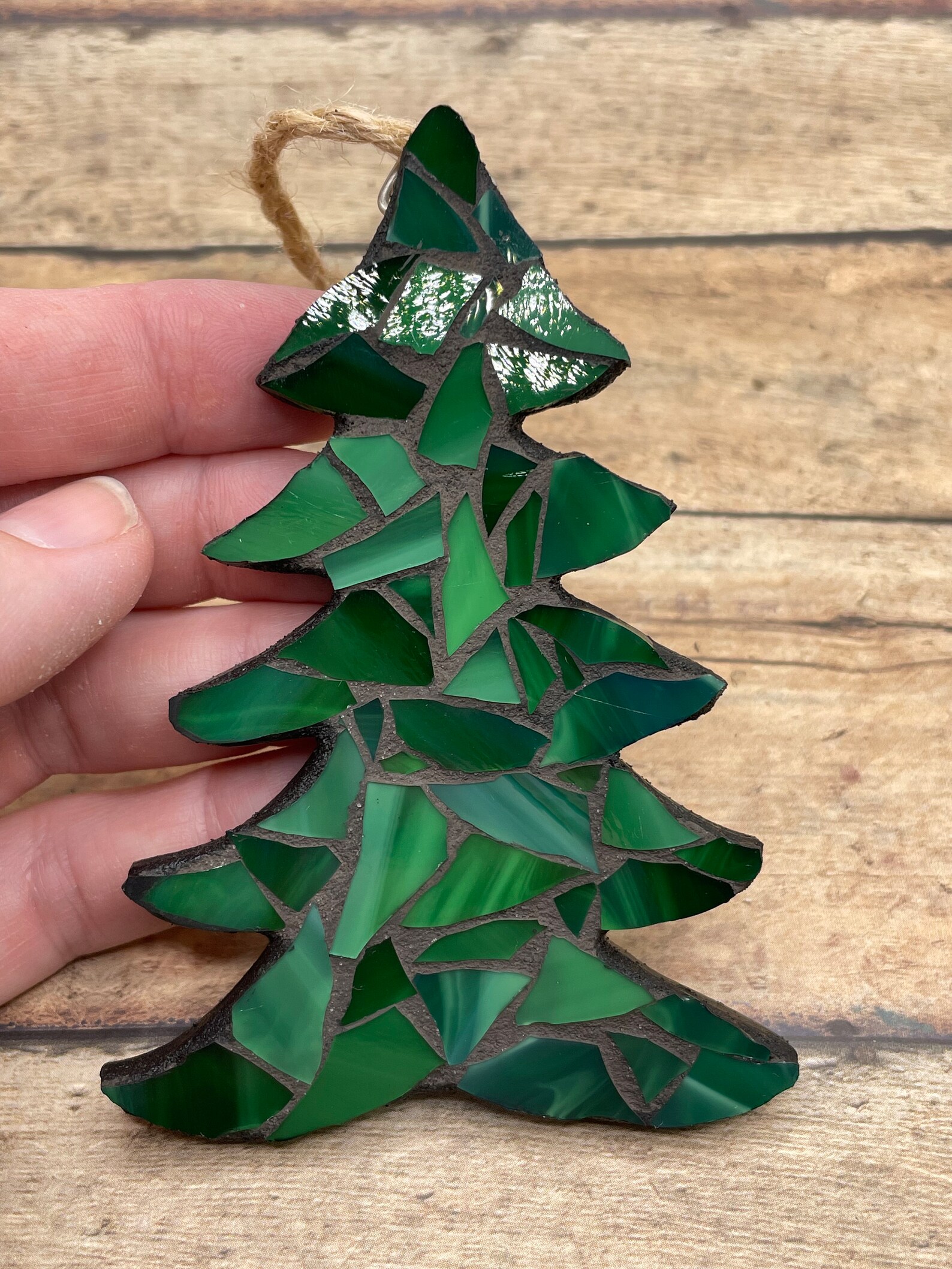Evergreen Tree Stained Glass Mosaic ( Magnet or Ornament ) - Etsy