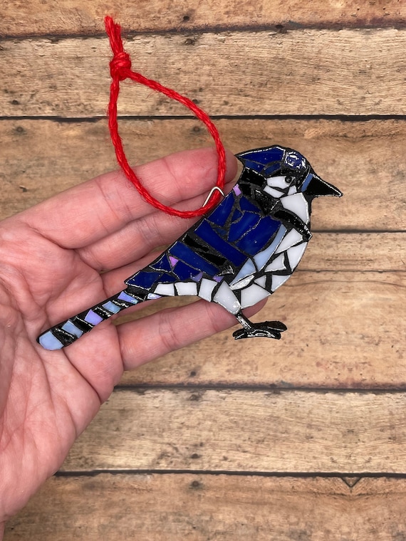 Blue Jay Glass Mosaic Glass Art Art & Collectibles Mosaics etna.com.pe