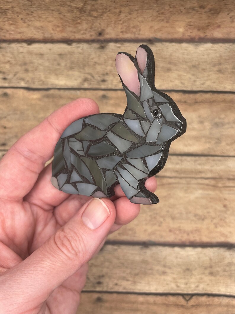 Bunny Rabbit Stained Glass Mosaic Magnet Ornament Wall | Etsy