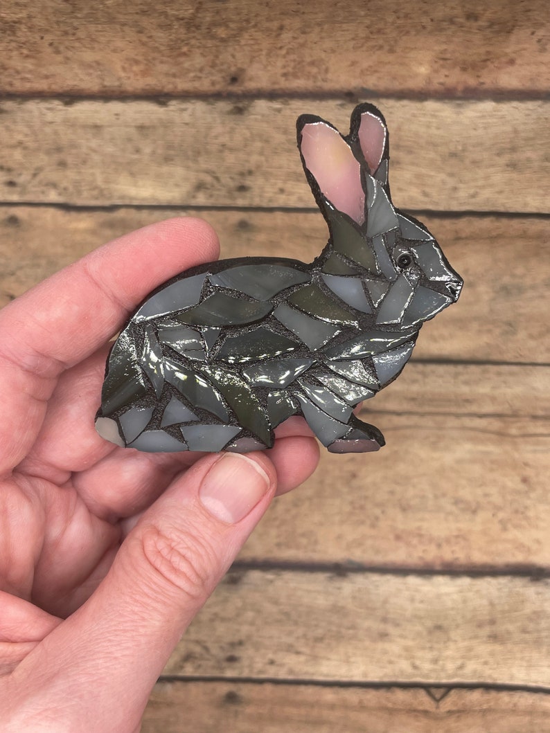 Bunny Rabbit Stained Glass Mosaic Magnet or Ornament - Etsy