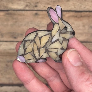 Bunny Rabbit Stained Glass Mosaic ( Magnet or Ornament ) - Etsy