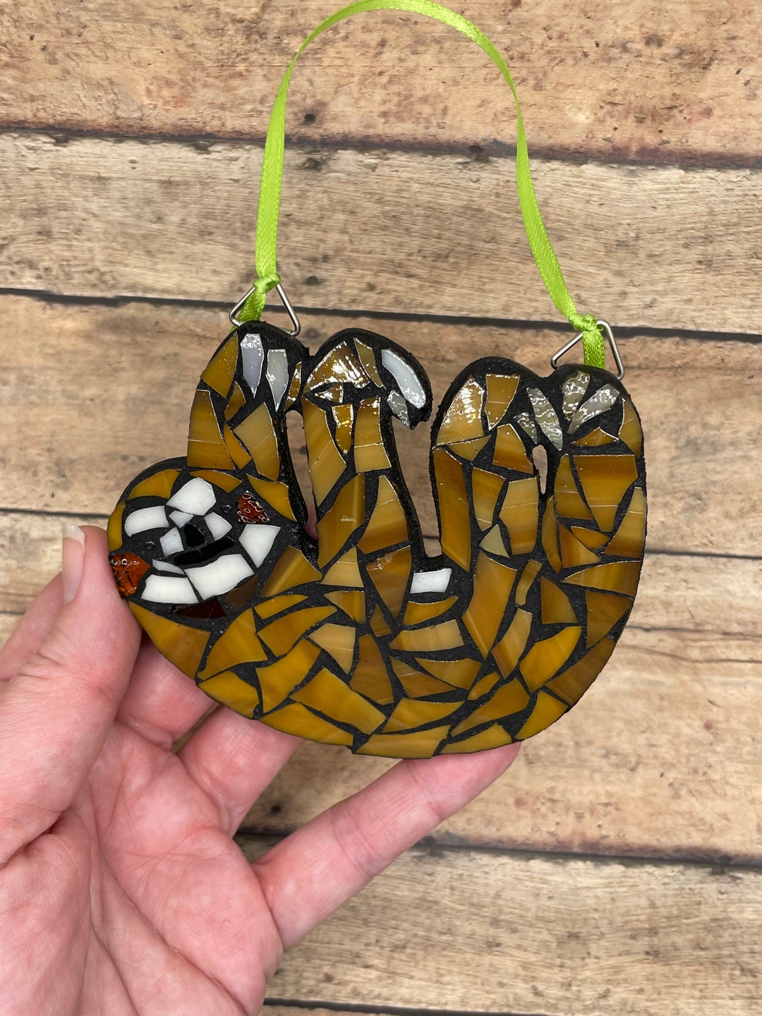 Sloth Stained Glass Mosaic ( Magnet or Ornament ) - Etsy