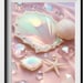 Pastel Pink and Opalescent Seashell Wall Art, Coastal Print, Luxury ...