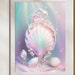Pastel Pink and Opalescent Seashell Wall Art, Coastal Print, Luxury ...