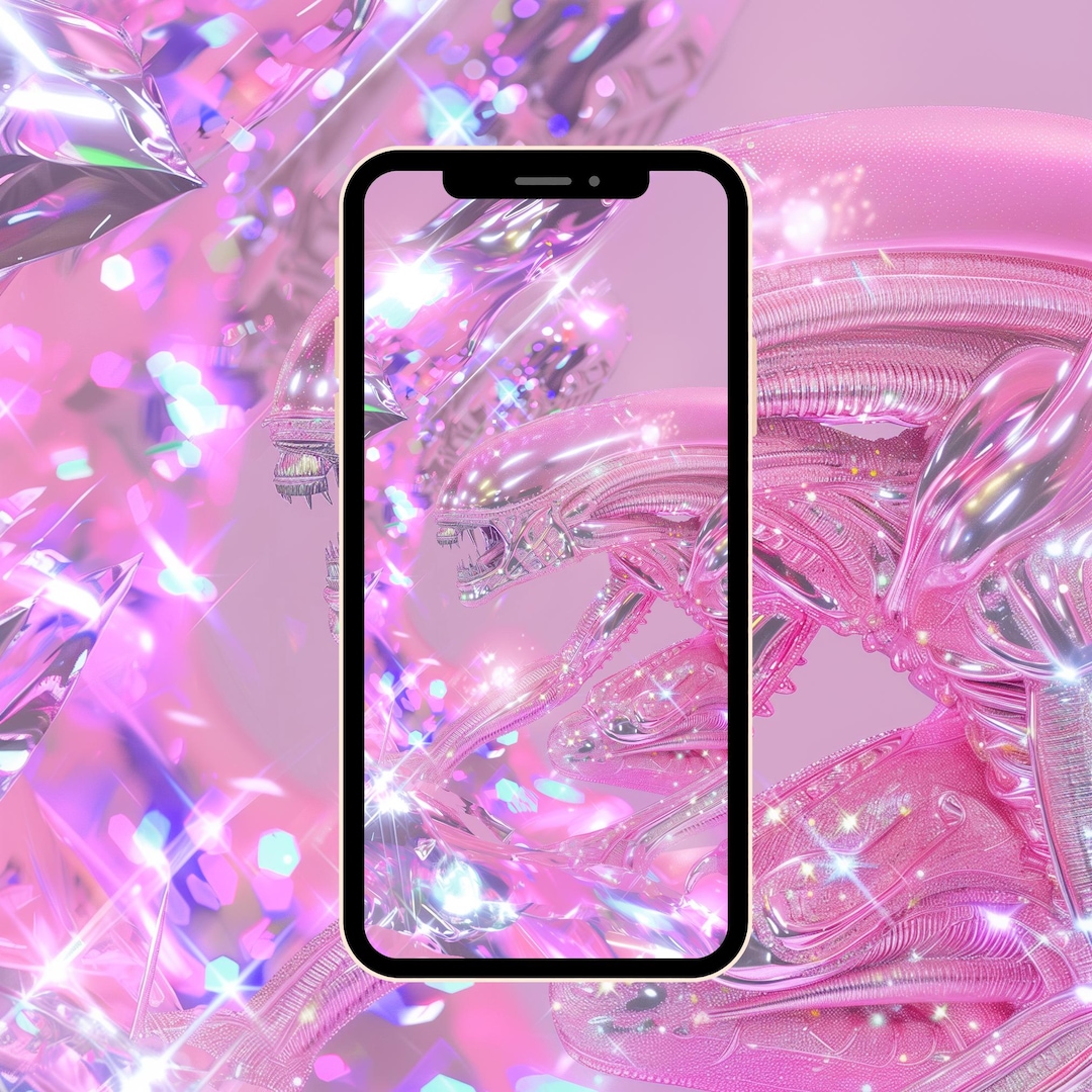 Galactic Pink Alien Extraterrestrial - Sparkling Cosmic Alien Phone ...