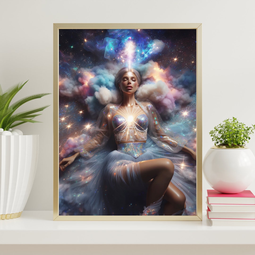 Goddess of Starlight: Divine Feminine Art, Mystical Stardust and Light ...