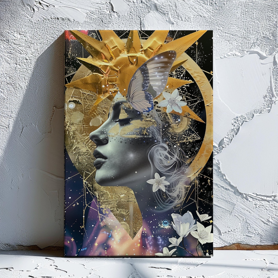 Pleiadian Starseed Woman Art Print Divine Feminine Wall Decor Cosmic ...