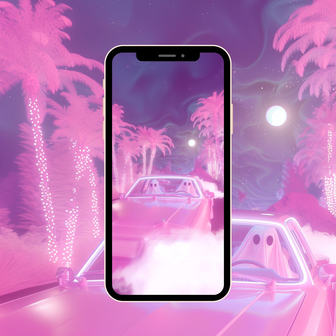 Retro Neon Ghosts Driving at Night - Aesthetic Vaporwave Phone ...