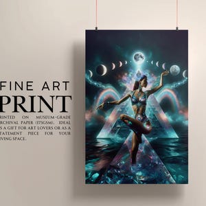 Sacred Geometry Goddess Art Print - DMT Realm Mystical Wall Decor ...
