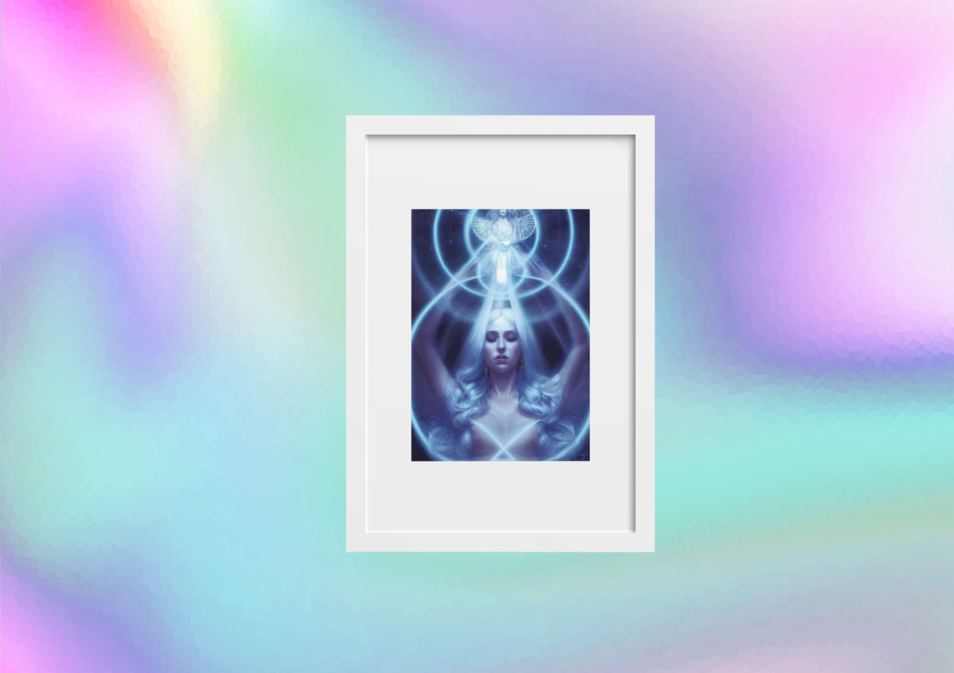 Lightworker Goddess Metaphysical Woman Art Print Blue Aura - Etsy