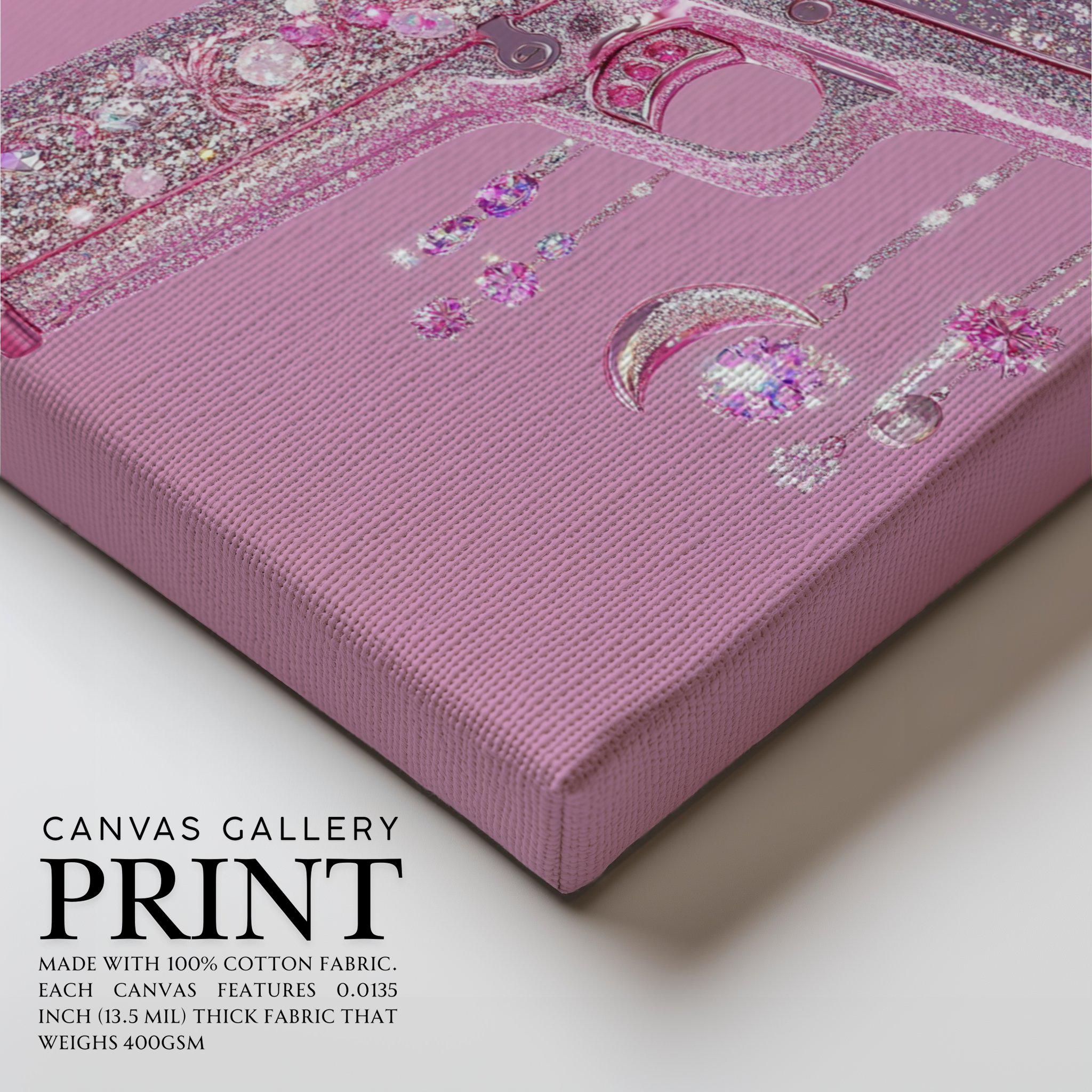 Pink Crystal Gun Art Print, Glitter Weapon Wall Decor, Girly Gun Decor ...