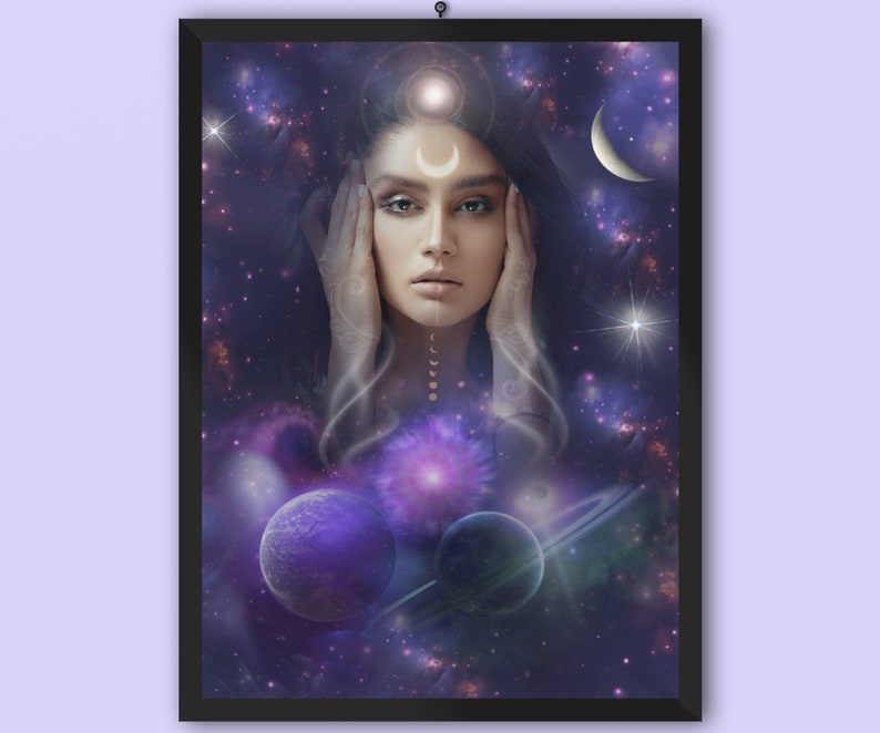 Purple Cosmic Divine Feminine Goddess Collage Art Divine Feminine Art ...