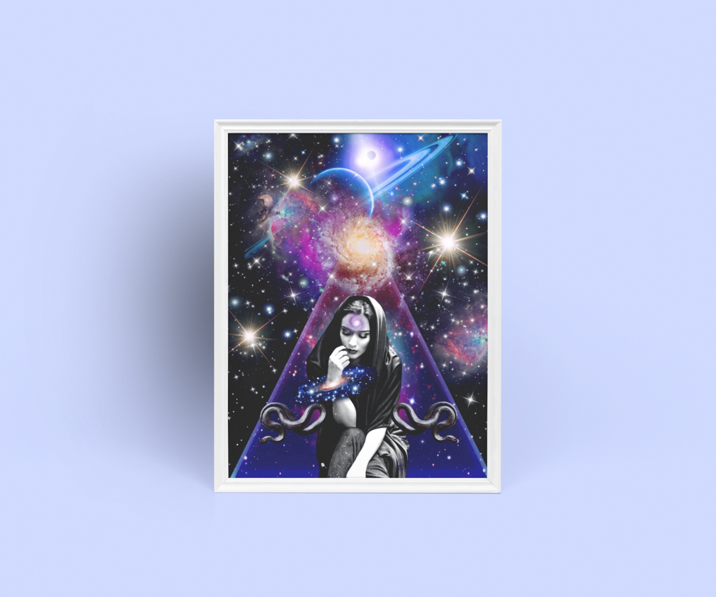 Shakti Rising Snake Goddess Collage Art | Divine Feminine Art | Cosmic ...