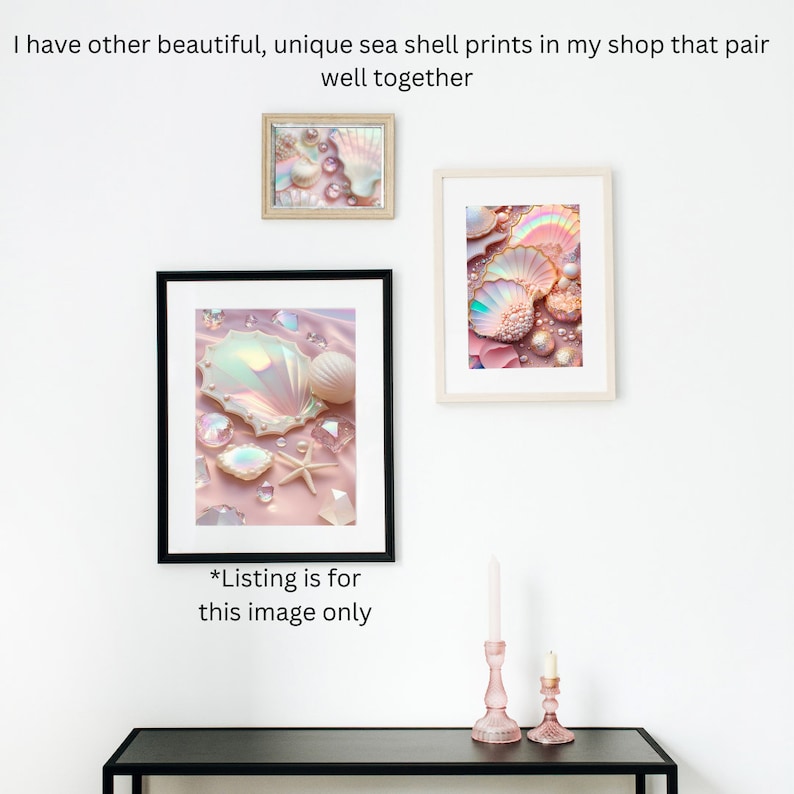 Pastel and Opalescent Seashell Wall Art Coastal Print Luxury - Etsy