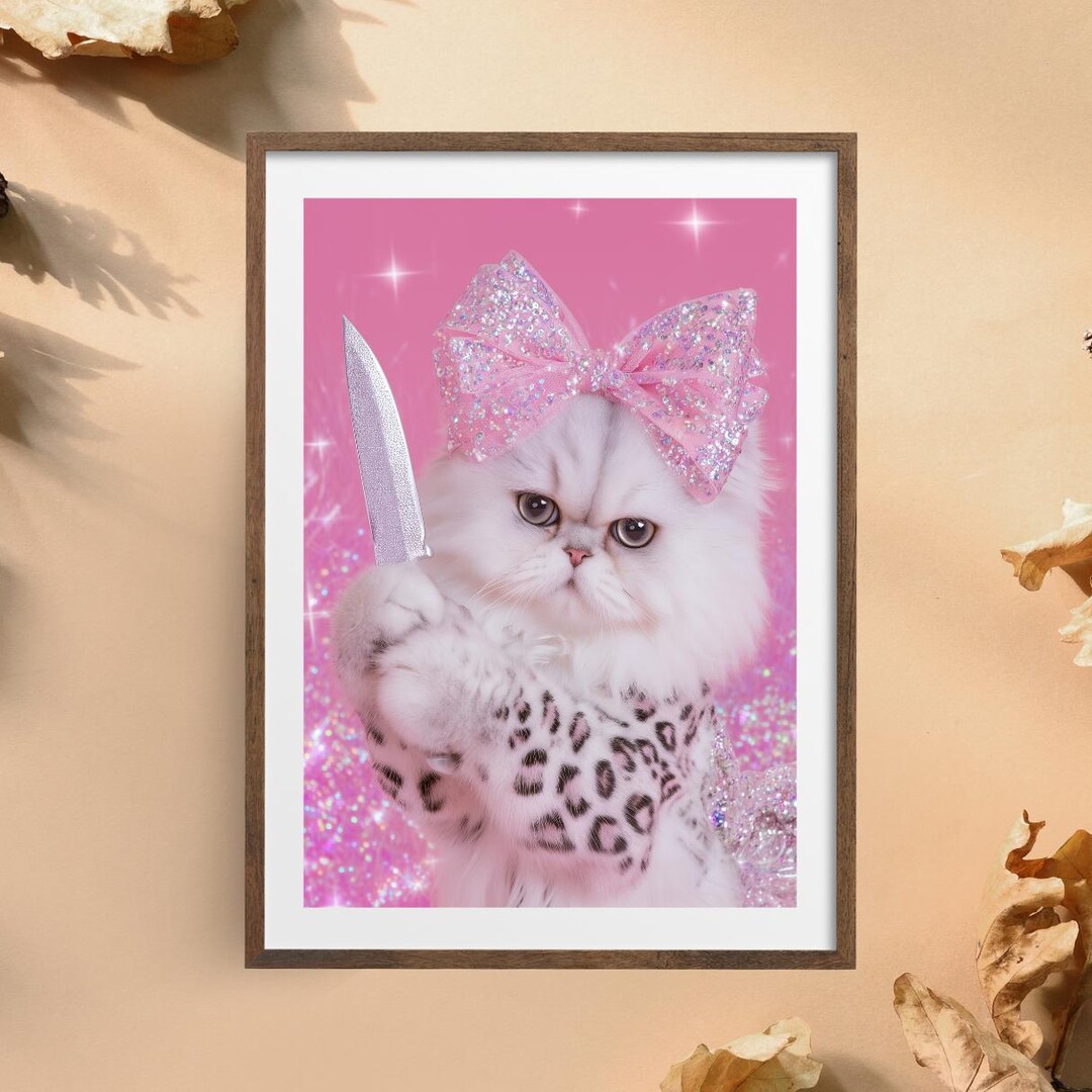 Glitter Claws & Chaos: Sparkle Kitty With a Side of Sass – Glam Cat Art ...