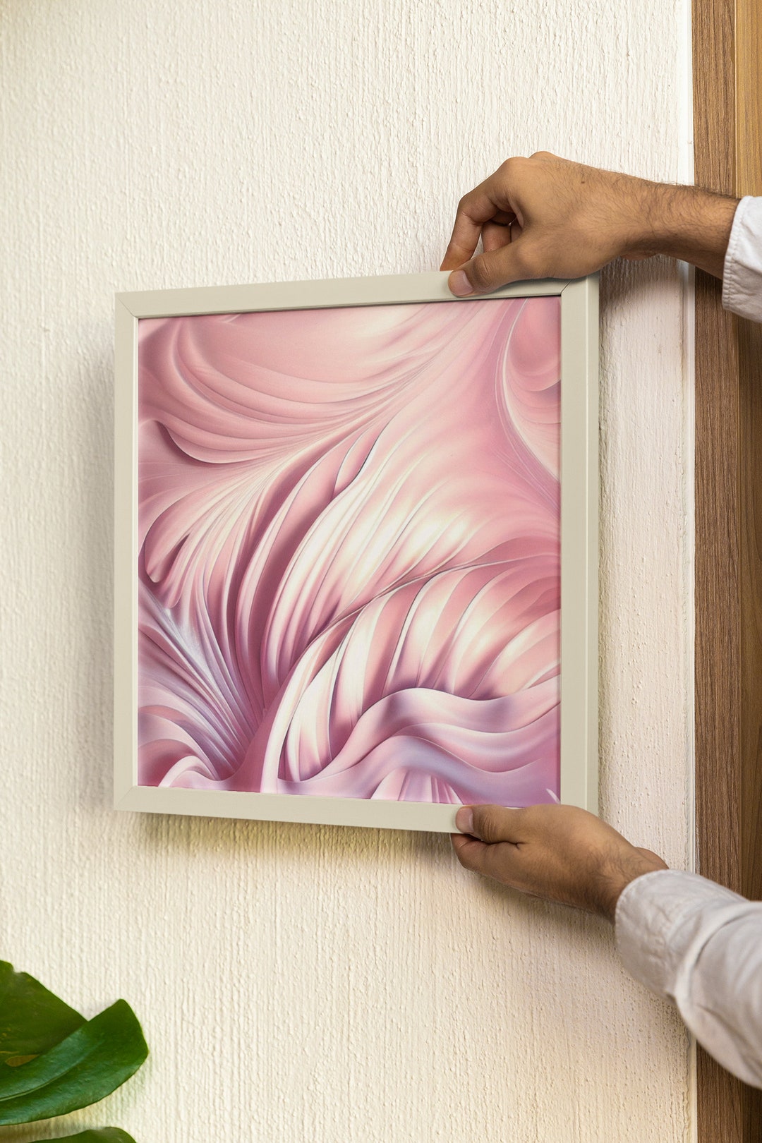 Flowing Pastel Pink Abstract Wall Art, Abstract Art Print, Minimalist ...