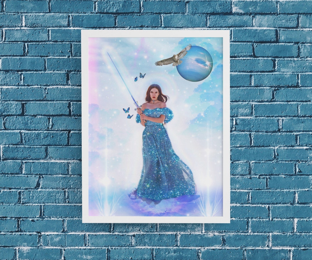 Queen of Swords Art Print | Aquarian Goddess | Aquarius Woman Art Wall ...