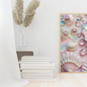 Opalescent Luminous Seashell Wall Art, Sea Shell Print, Luxury Beach ...