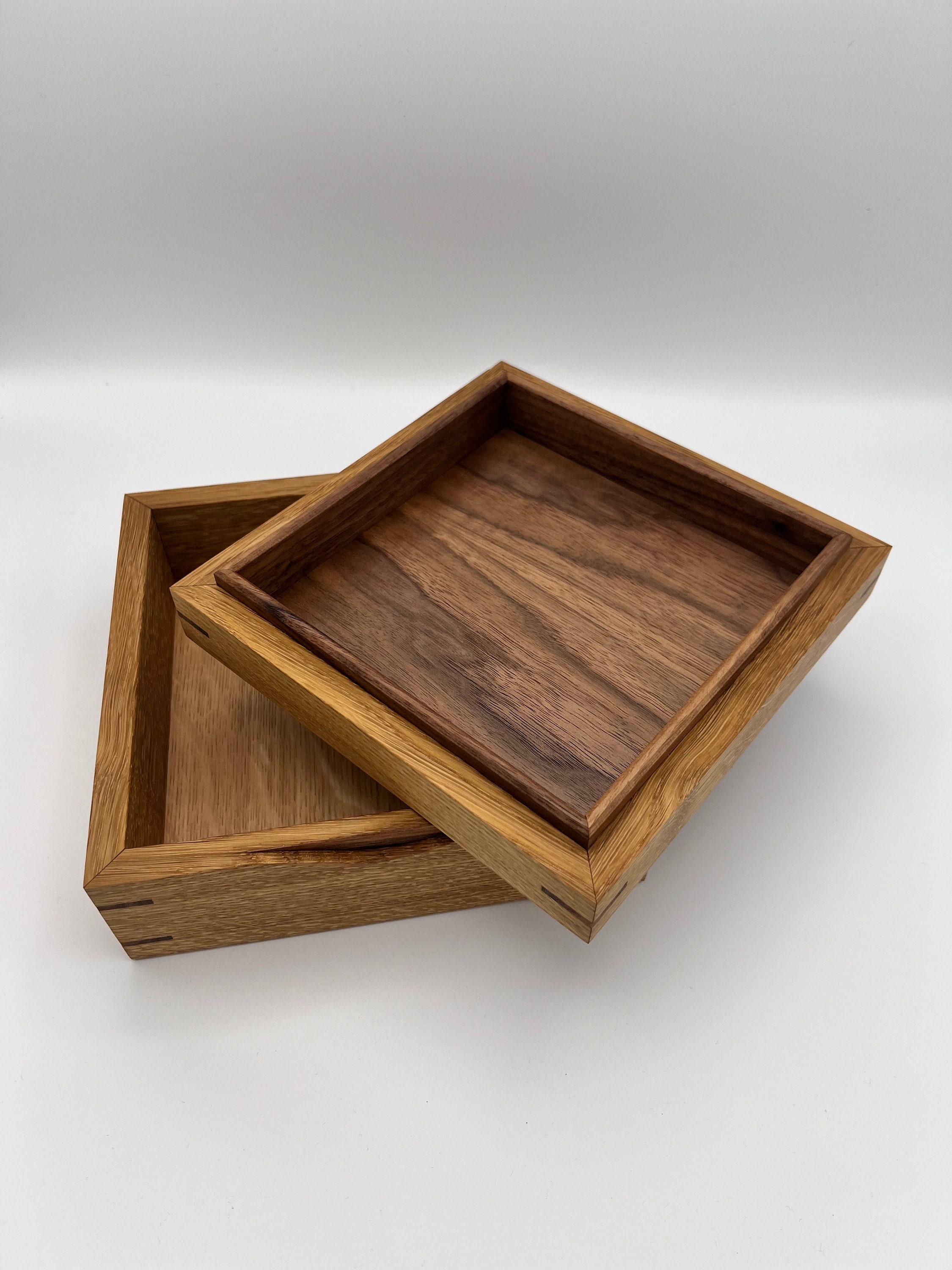 Handmade Solid Oak and Walnut Box - Etsy
