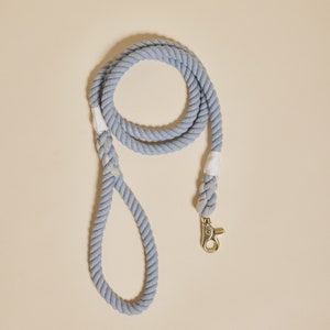 Sky Blue Rope Leash for Dogs 5ft, Free Bandana Gift, Natural Dye Rope ...