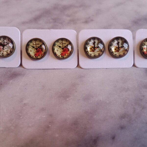 Clock Earrings - Etsy