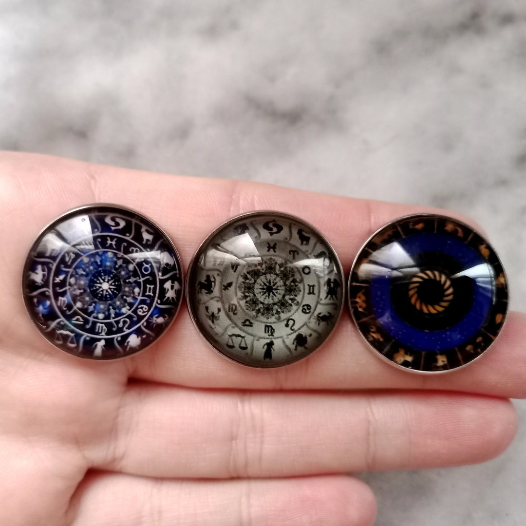 Horoscope Zodiac Wheel Pin Badge - Etsy