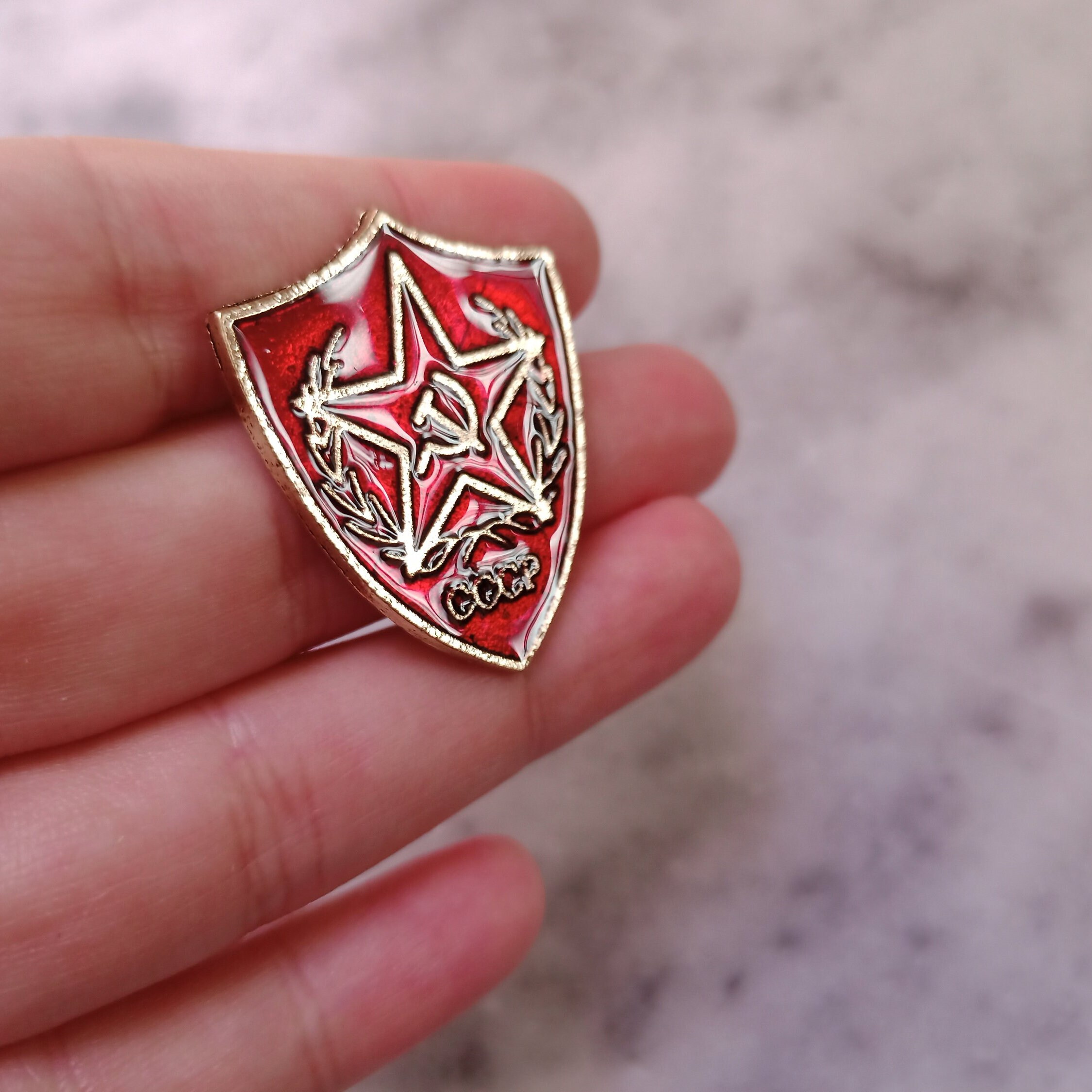 Communist USSR Shield Enamel Pin - Etsy