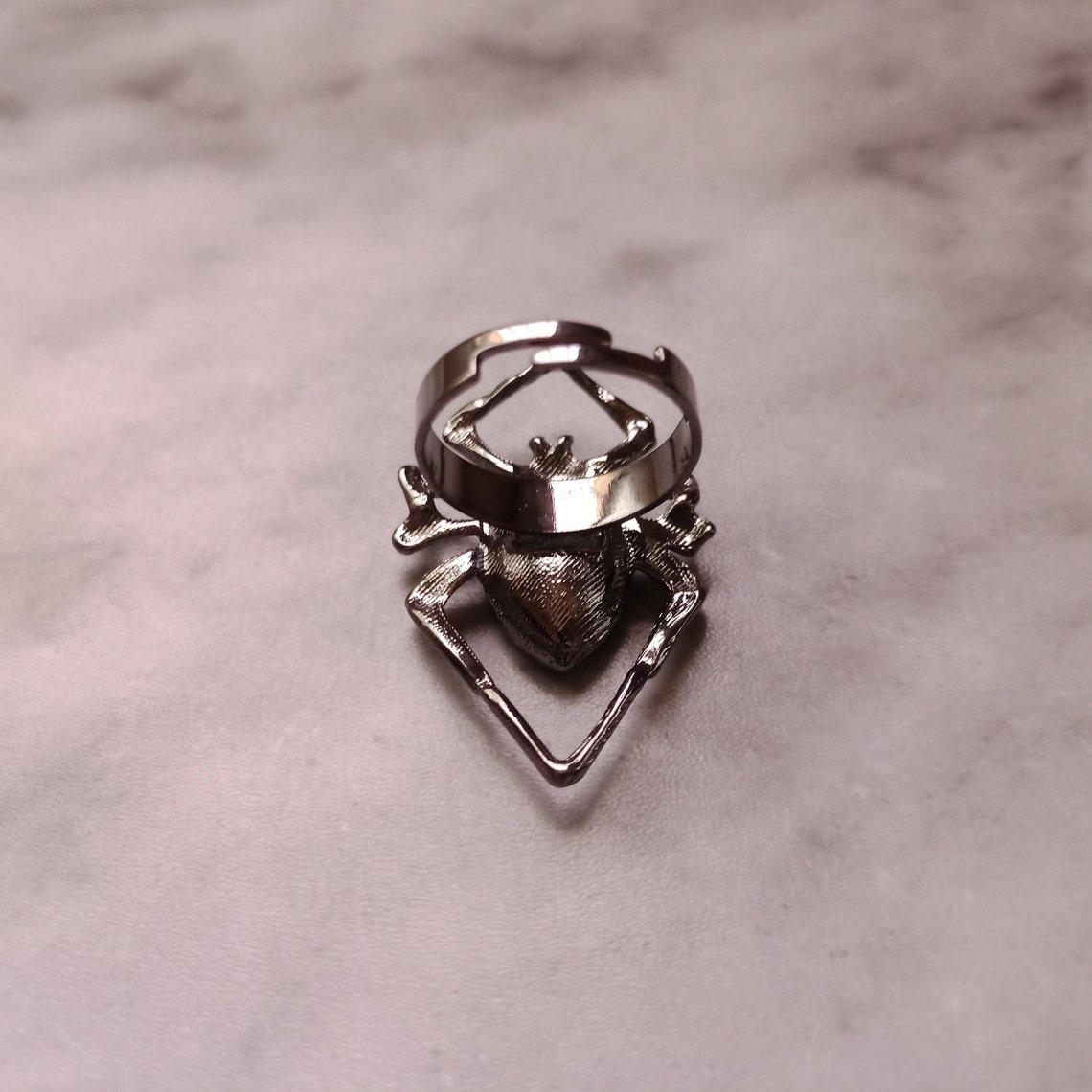 Gothic Spider Ring Green Stone - Etsy