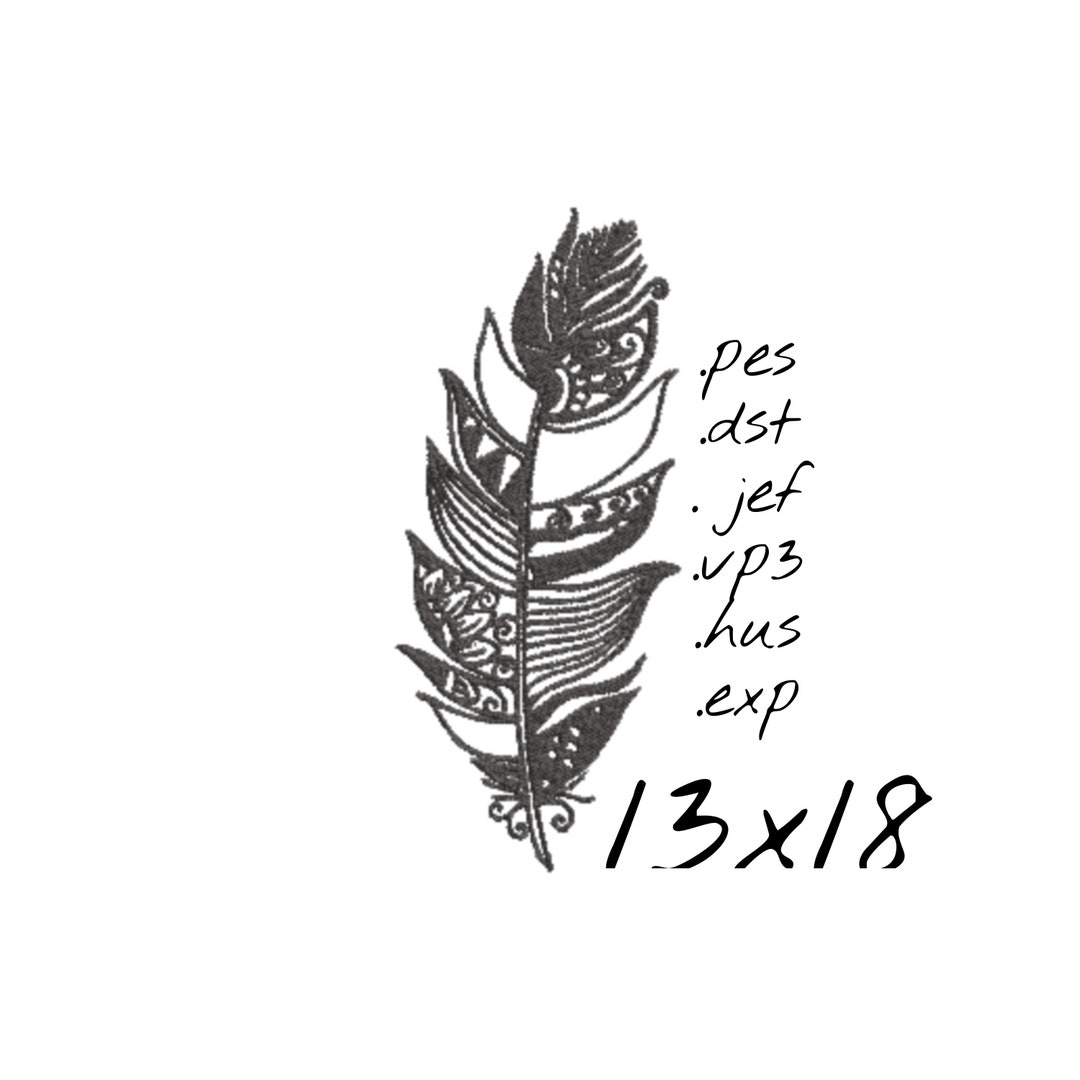 Embroidery File Feather - Etsy