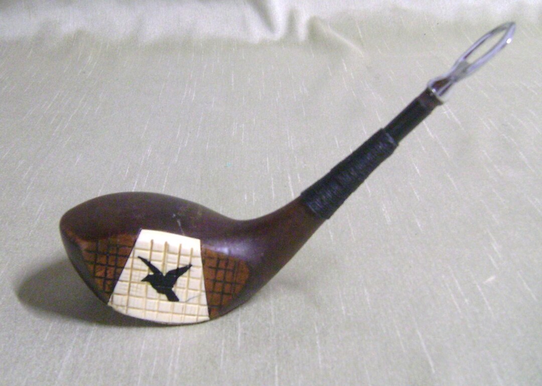 Vintage and Rare 100 Year Old Fancy Face Brassie Wood Golf Club Bottle ...