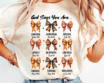 Coquette Fall Png, God Says You Are Png, Bible Verse Png, Coquette Bow ...