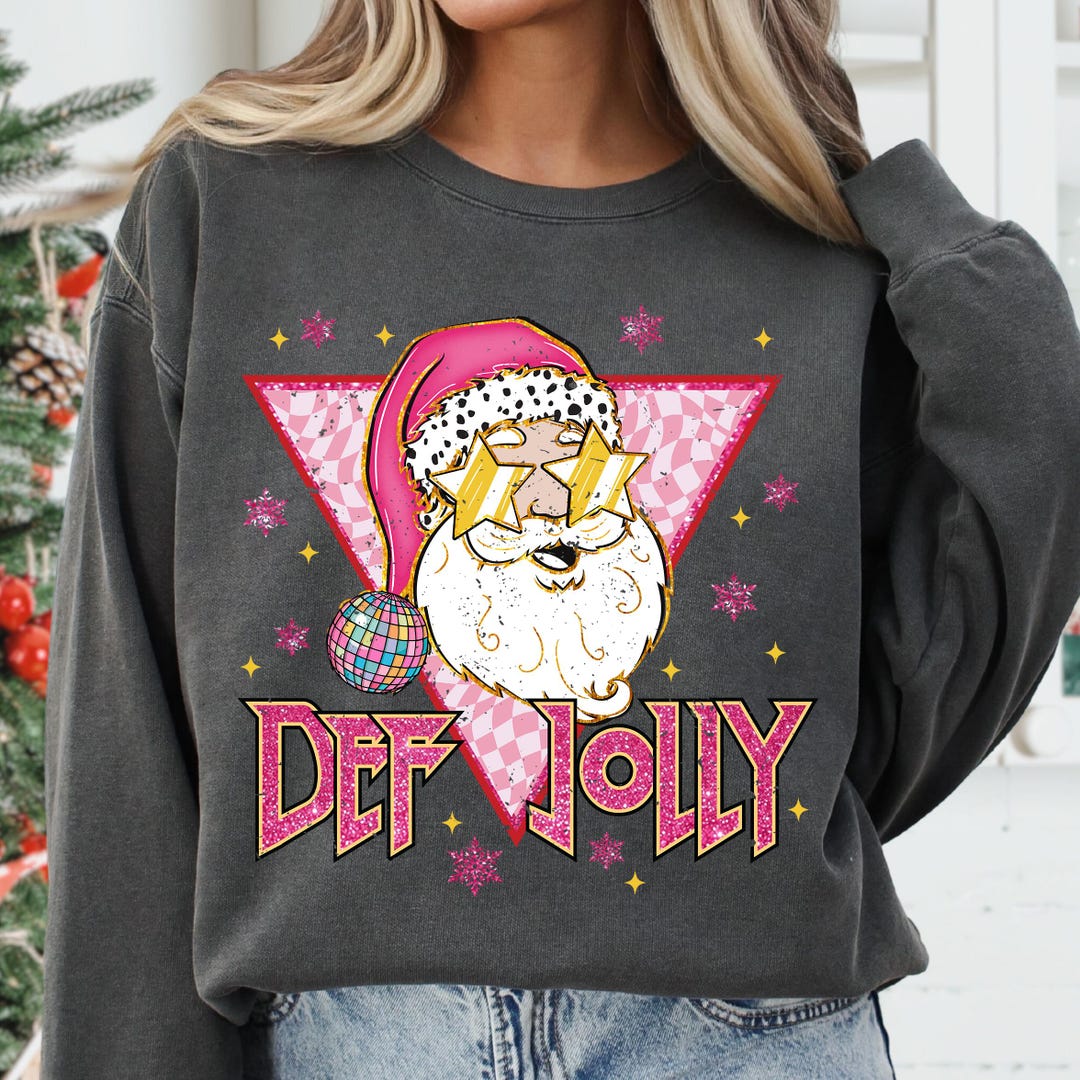 Def Jolly Png, Retro Santa Claus Png, Glitter Pink Christmas Png, Retro ...