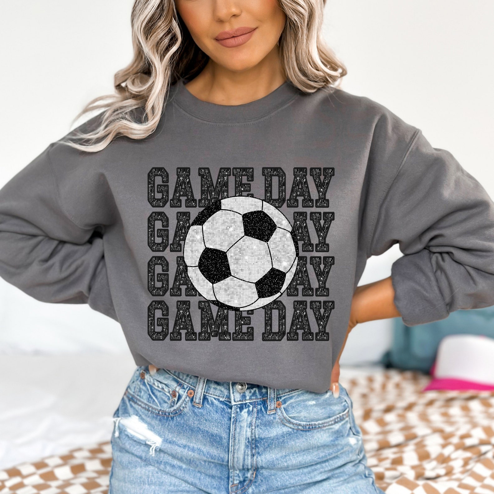 Sparkly Soccer PNG, Glitter Game Day PNG, Sublimation Design, Digital ...