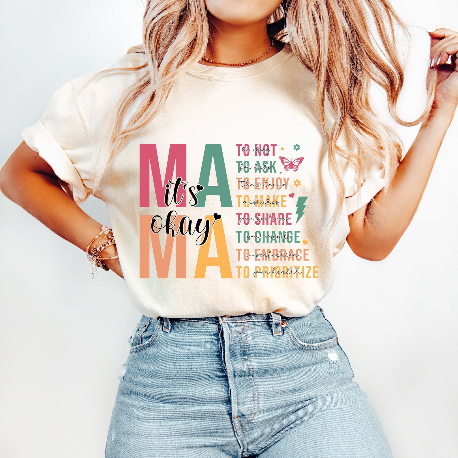 Mama It's Okay PNG, Retro Mother PNG, Blessed Mom Png, Mom Shirt, Mom ...