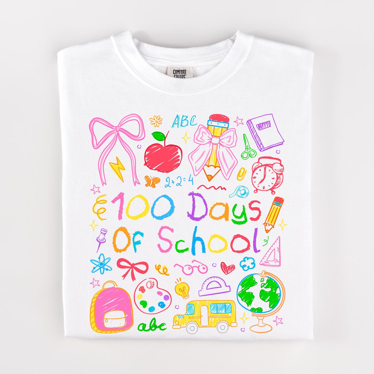 Preppy 100 Days of School PNG, Coquette Teacher Pencil Bow Shirt Design ...