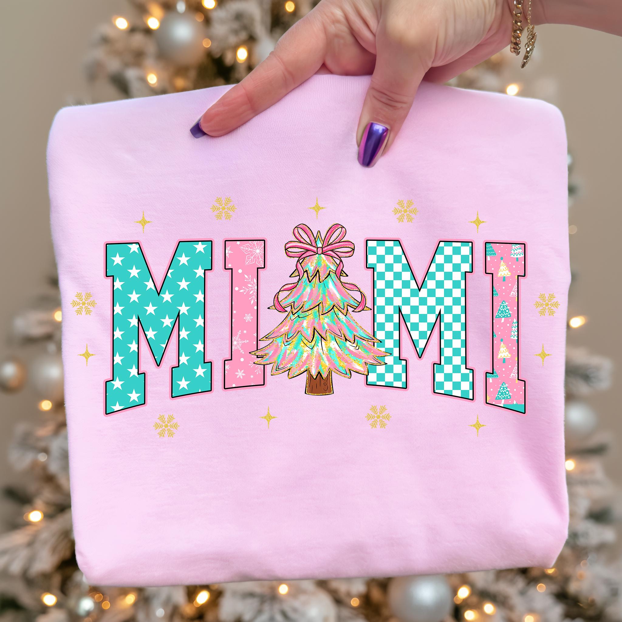 Merry Mimi Christmas Png, Pink Christmas Tree Png, Preppy Christmas ...