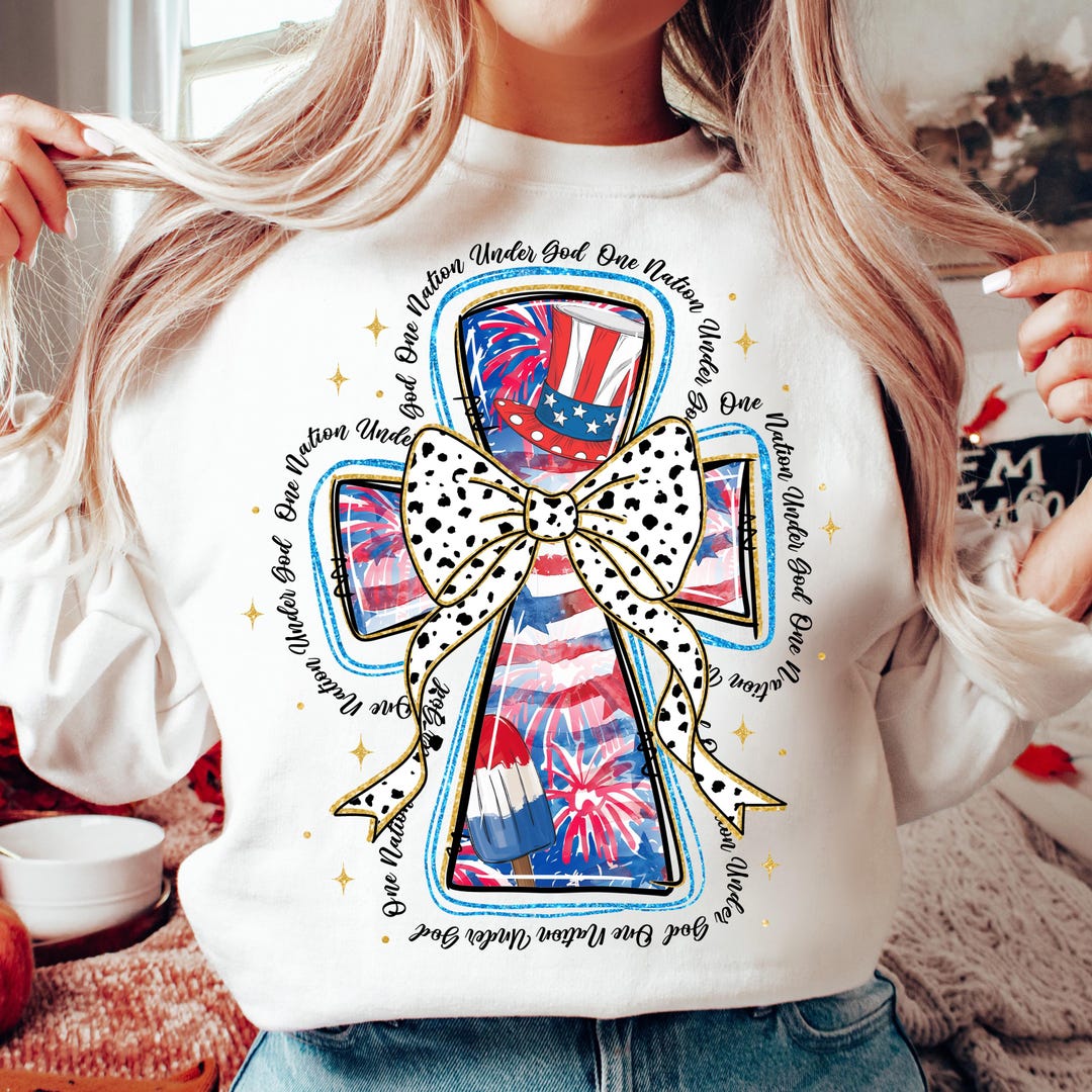 One Nation Under God Png, Christian America Coquette Png, 4th of July Png, Memorial Day PNG ...