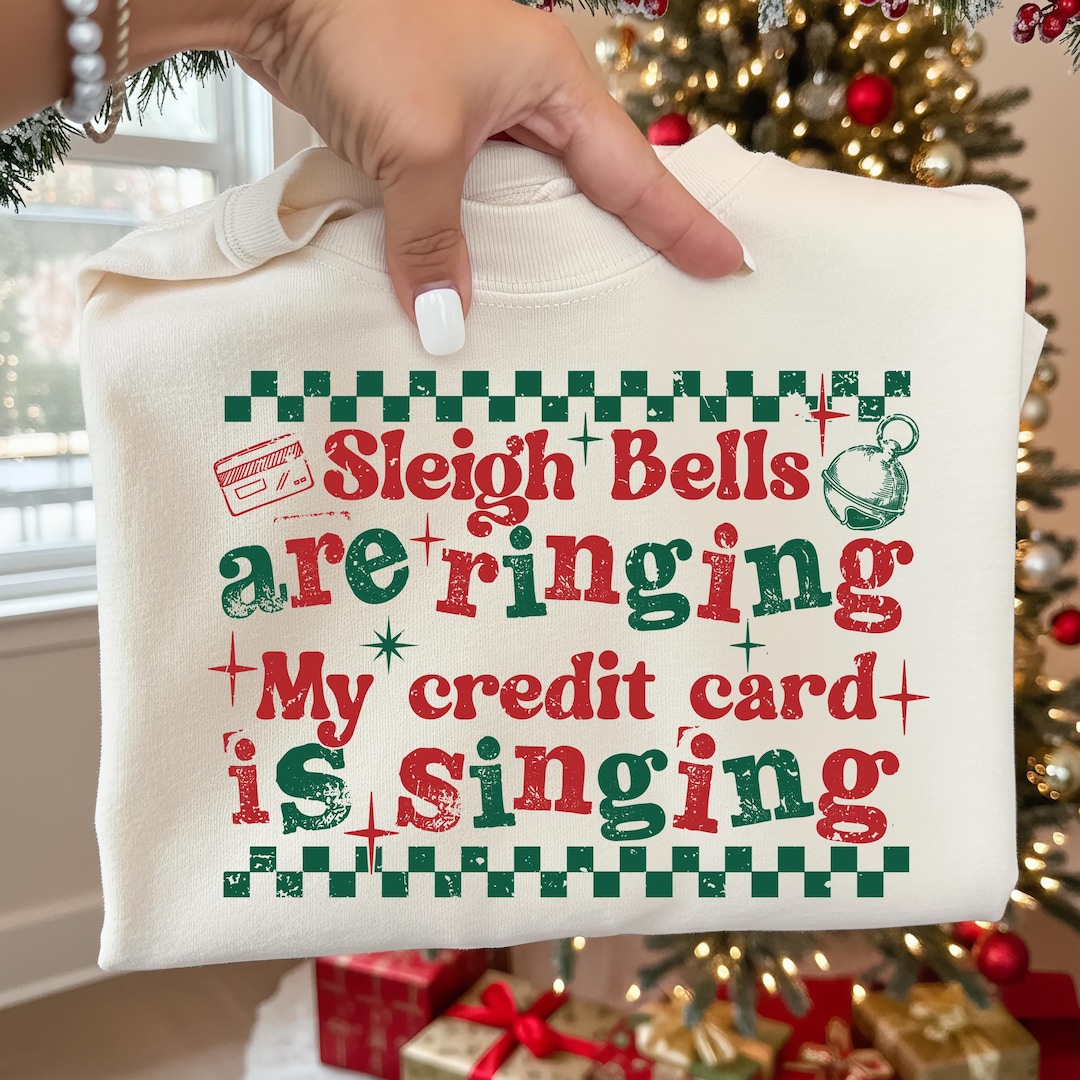 Funny Christmas Png, Sleigh Bells Are Ringing Png, Retro Checkered ...