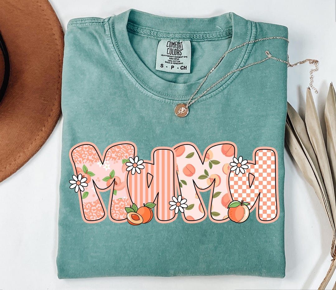 Preppy Mama Peach Png, Cute Peach Floral Mama Png, Mothers Day Png ...