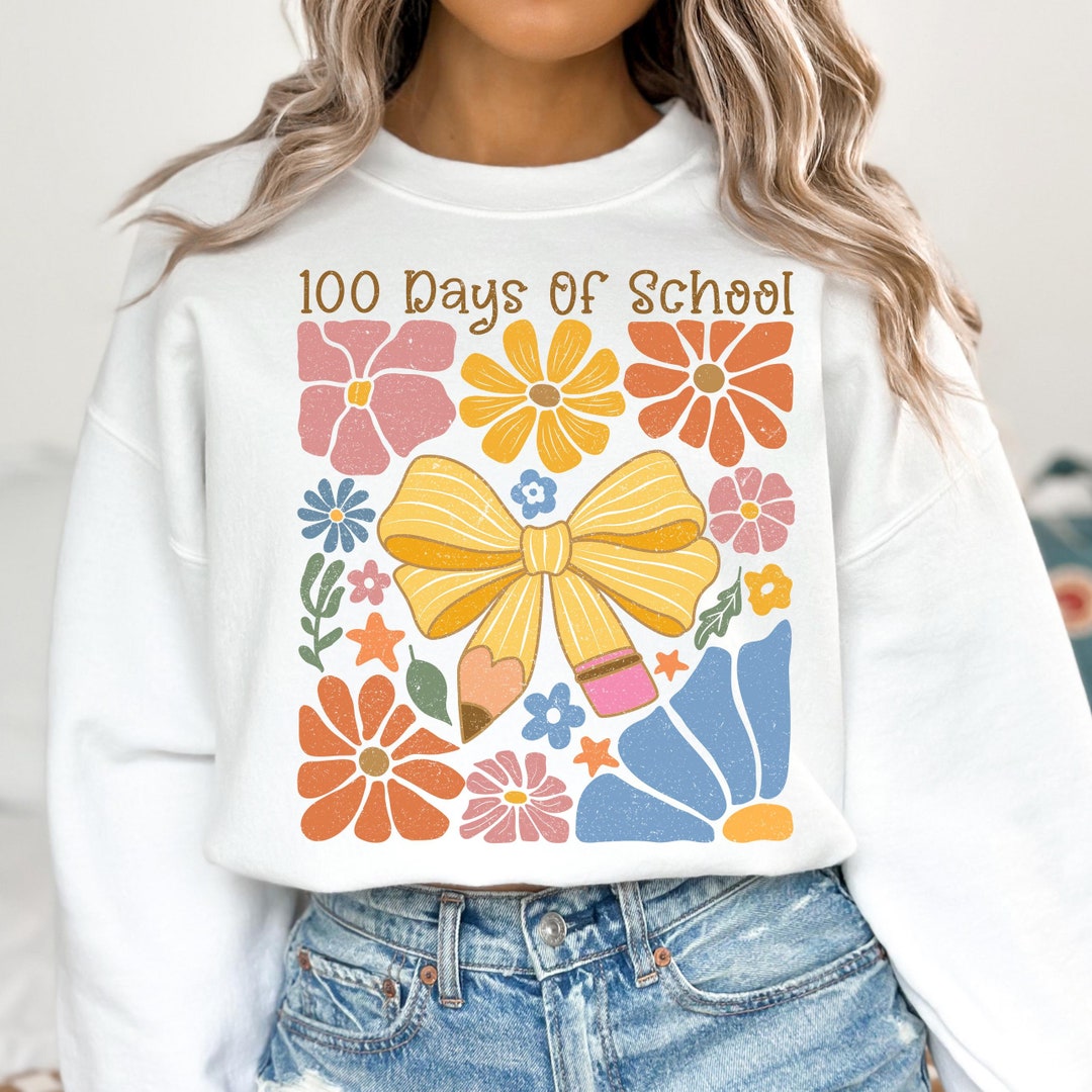 100 Days of School Coquette PNG, Boho 100 Days of School Png, Teacher ...