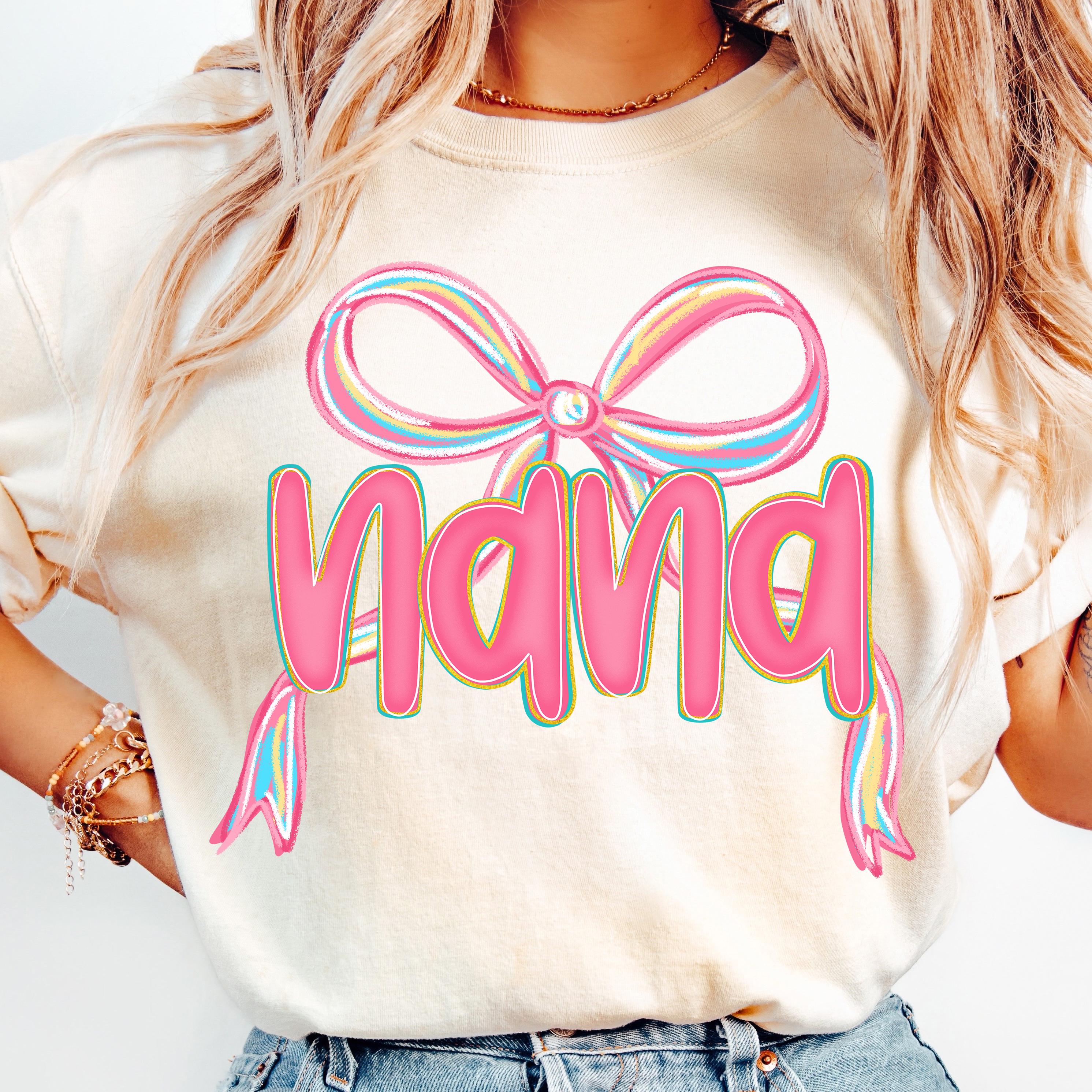 Nana Gigi Mimi Gram PNG Bundle, Pink Coquette Bow Shirt Design, Preppy ...